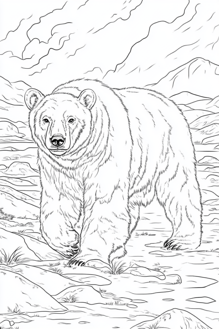 Free Polar Bear Coloring Pages for Kids - Storiespub