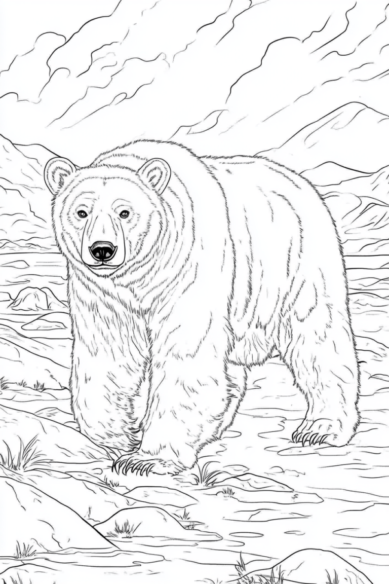 Free Polar Bear Coloring Pages for Kids - Storiespub