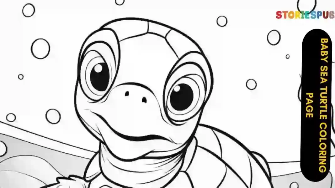 Baby Sea Turtle Coloring Page | For Kids | Storiespub