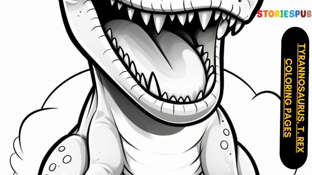 Tyrannosaurus T Rex coloring pages -For kids - Storiespub