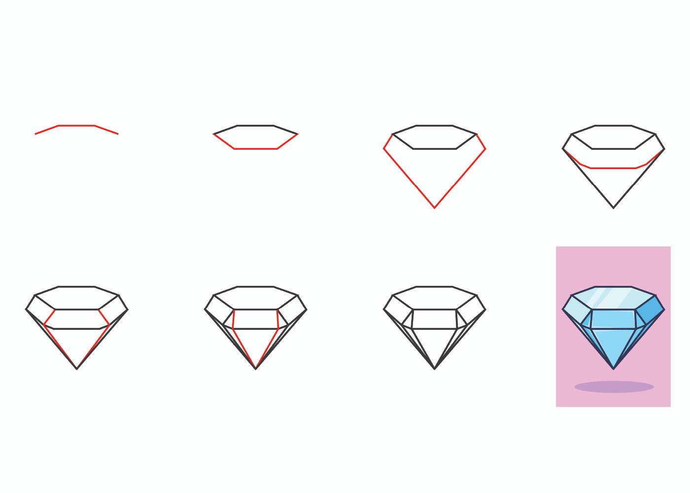 How To Draw A Diamond Easy Step-by-Step | Storiespub