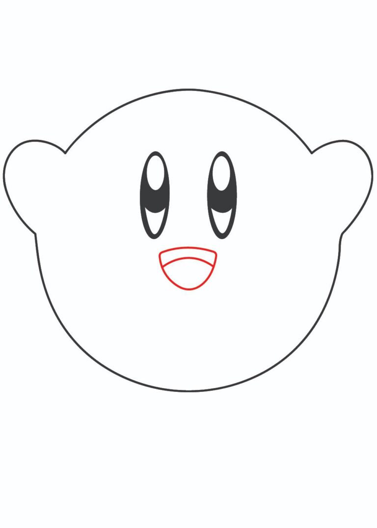 How To Draw Kirby Step By Step - Easy Drawing Tutorial | Storiespub